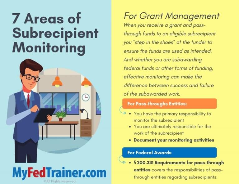 Subrecipient Monitoring: 7 Areas MyFedTrainer.com Blog